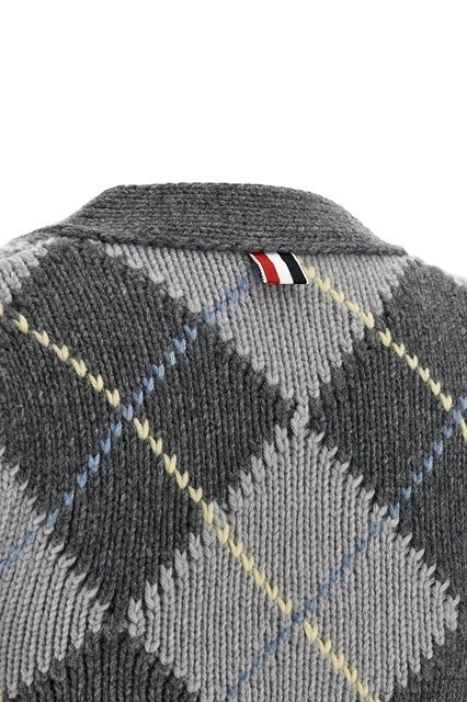Thom Browne Argyle Intarsia Knitted Cardigan - No