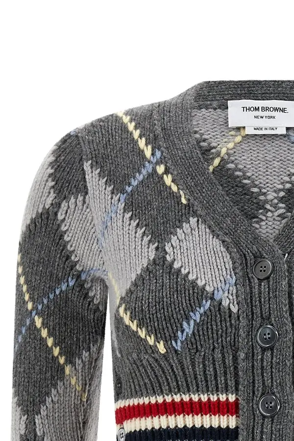 Thom Browne Argyle Intarsia Knitted Cardigan - No