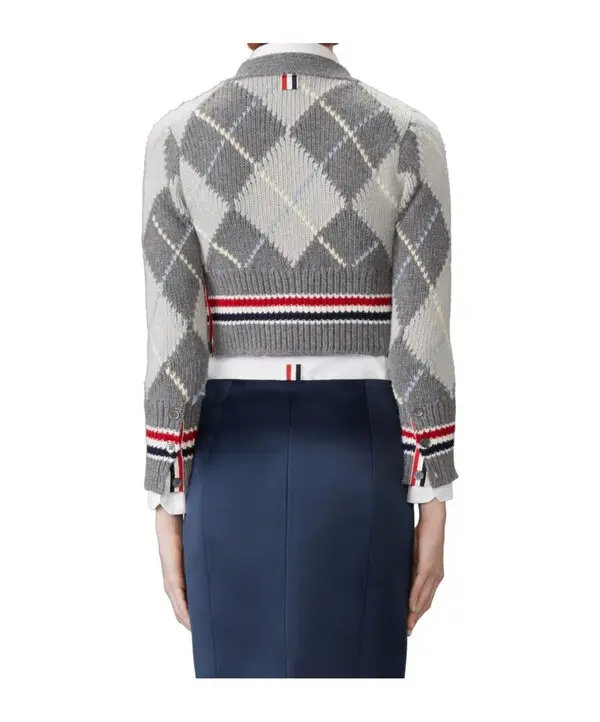 Thom Browne Argyle Intarsia Knitted Cardigan - No