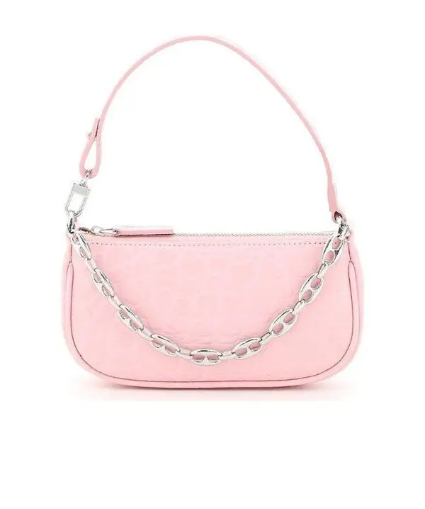 By Far Mini Rachel Pebbled Shoulder Bag - Pink