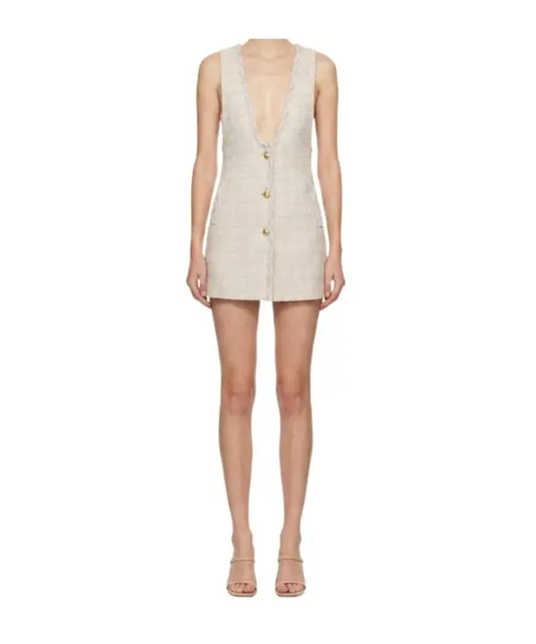 Marissa Chiara Lace Suspender Dress With Button Closure