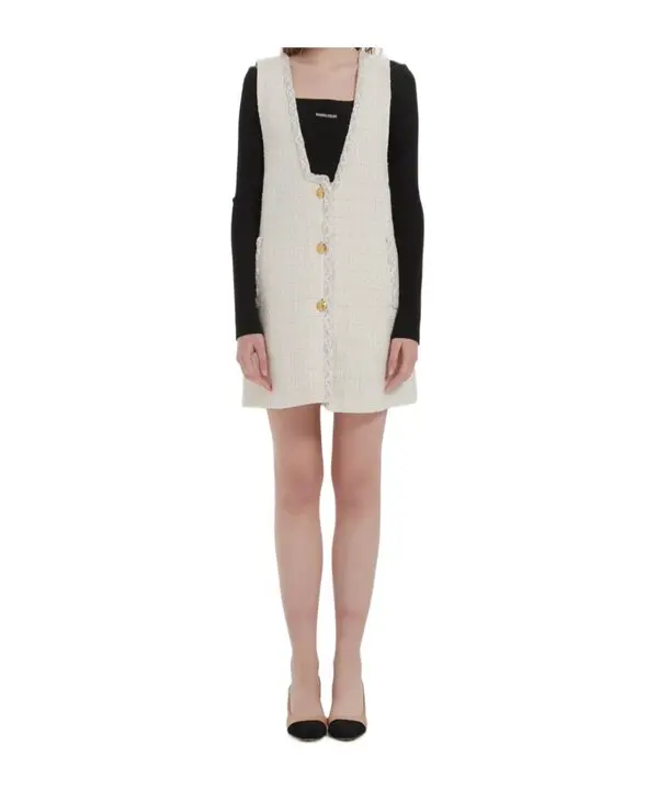 Marissa Chiara Lace Suspender Dress With Button Closure
