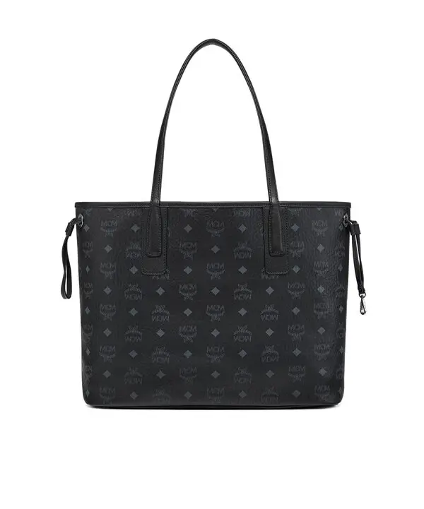 Mcm Reversible Liz Monogrammed Tote Bag With Removable Pouch - Black