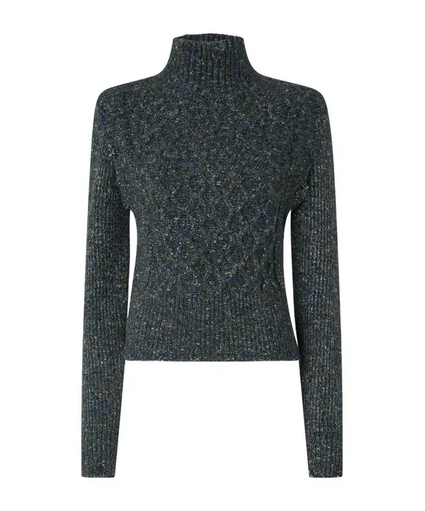 Pinko Turtleneck Knit Sweater With Ribbed Cuffs And Hem