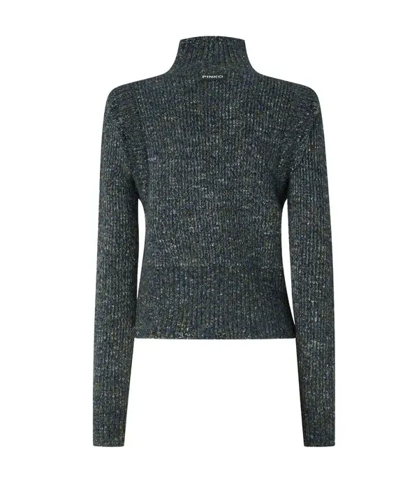 Pinko Turtleneck Knit Sweater With Ribbed Cuffs And Hem