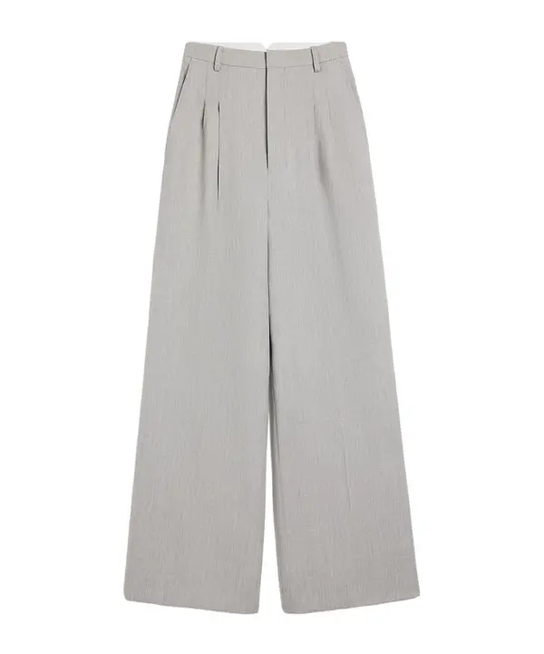 AMI Paris Pleated Wide-leg Palazzo Pants