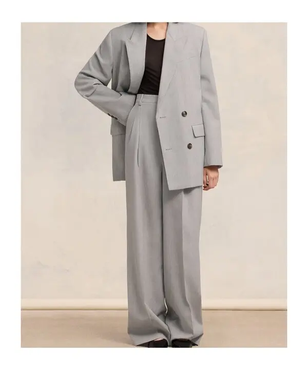 AMI Paris Pleated Wide-leg Palazzo Pants