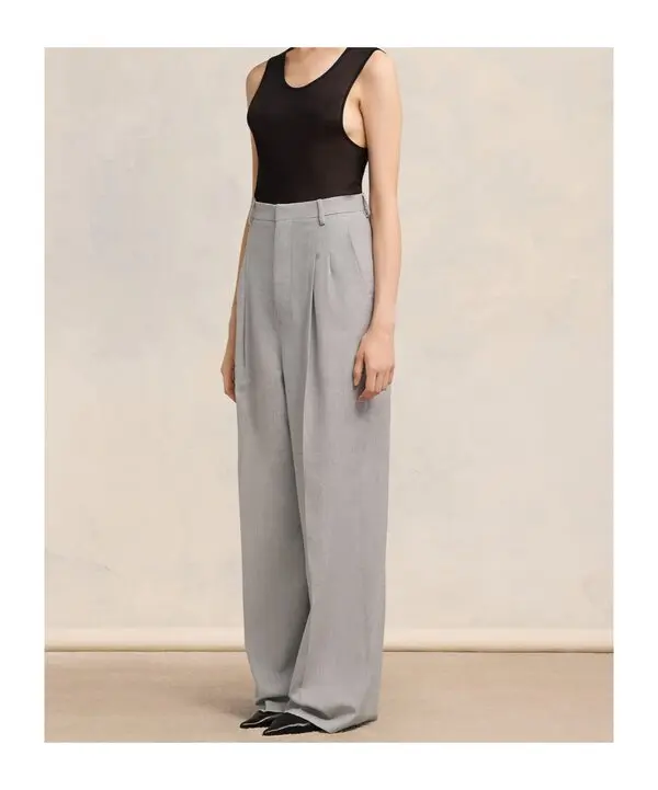AMI Paris Pleated Wide-leg Palazzo Pants