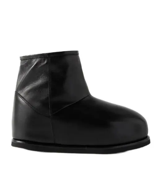 Amina Muaddi Heidi Shearling-lined Leather Boots - Black