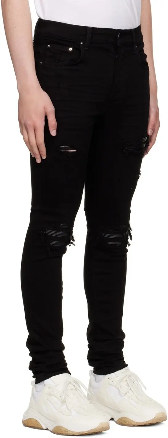 Amiri Distressed Skinny Jeans - Black
