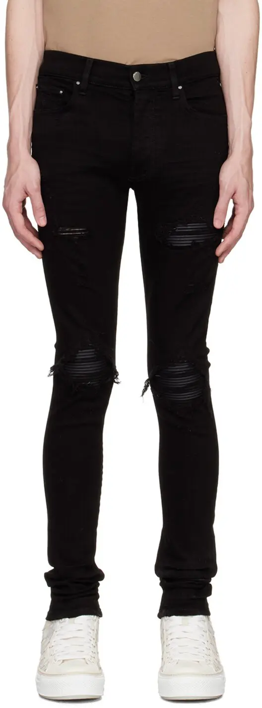 Amiri Distressed Skinny Jeans - Black
