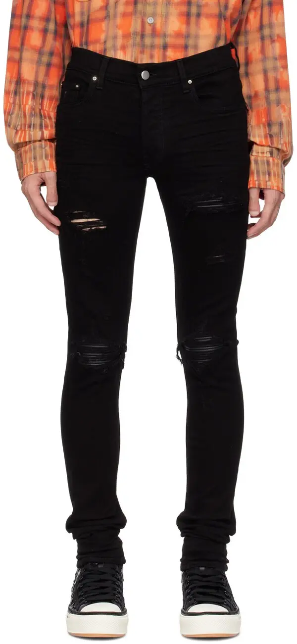 Amiri Distressed Skinny Jeans - Black