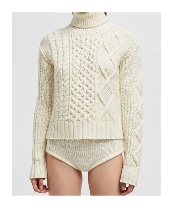 Moncler Turtleneck Cable Knit Sweater