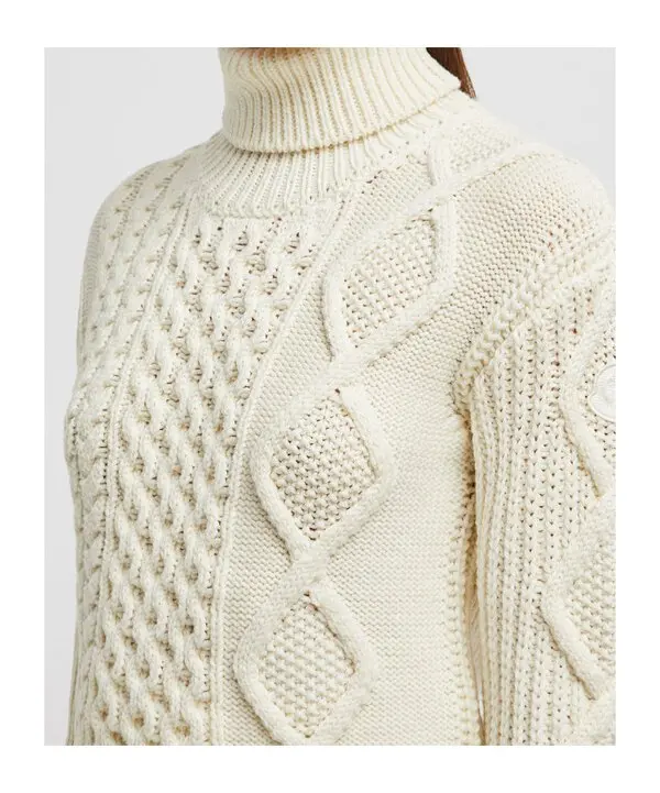 Moncler Turtleneck Cable Knit Sweater
