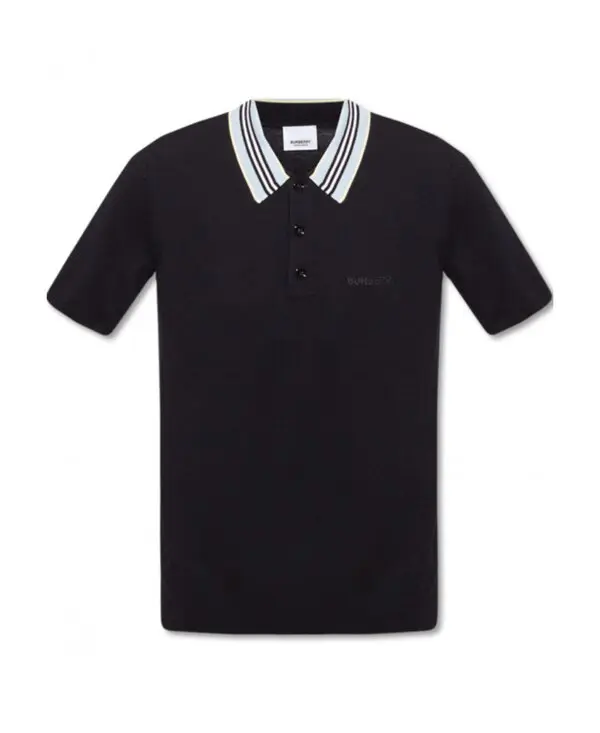 Burberry Icon Stripe Polo Shirt - Black