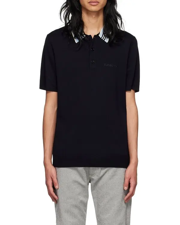 Burberry Icon Stripe Polo Shirt - Black