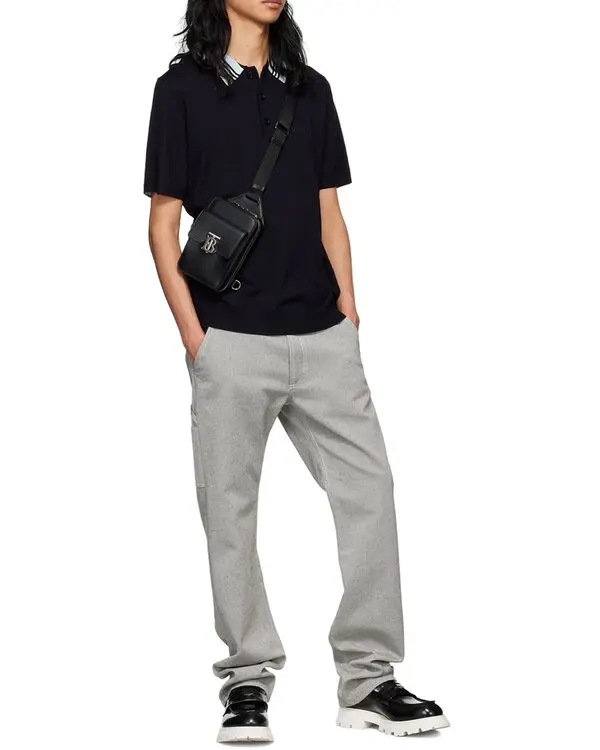 Burberry Icon Stripe Polo Shirt - Black