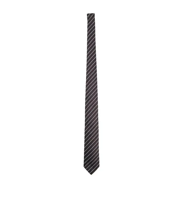 Giorgio Armani Diagonal Stripe Tie - Brown