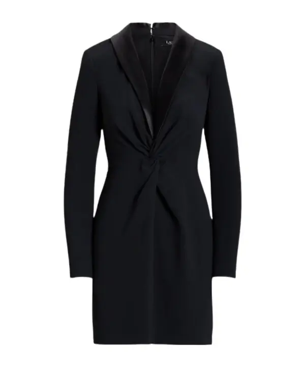 Ralph Lauren Zeenai Draped Cocktail Dress - Black