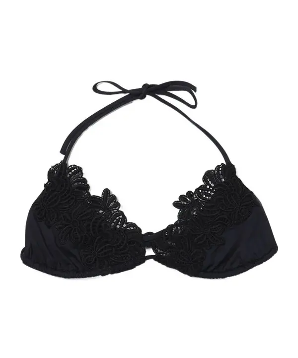 Ermanno Scervino Macramé-detail Bikini Top - Black