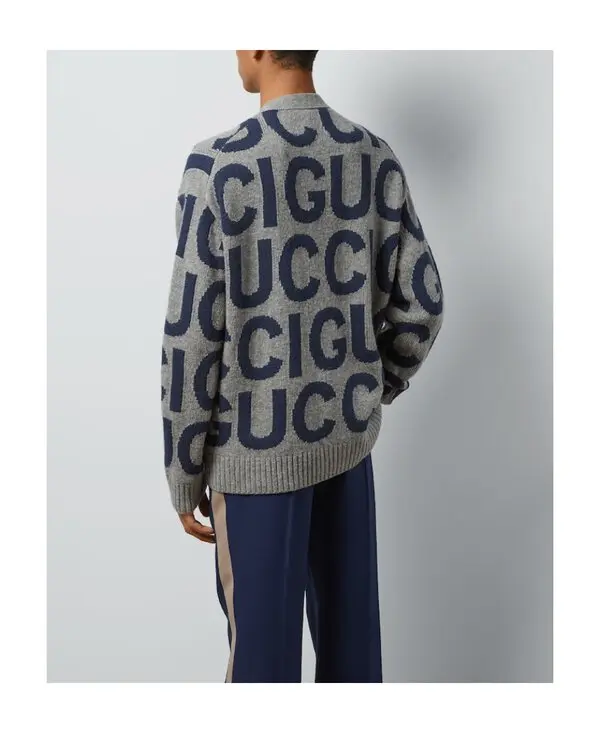 Gucci Logo Intarsia Button-up Cardigan
