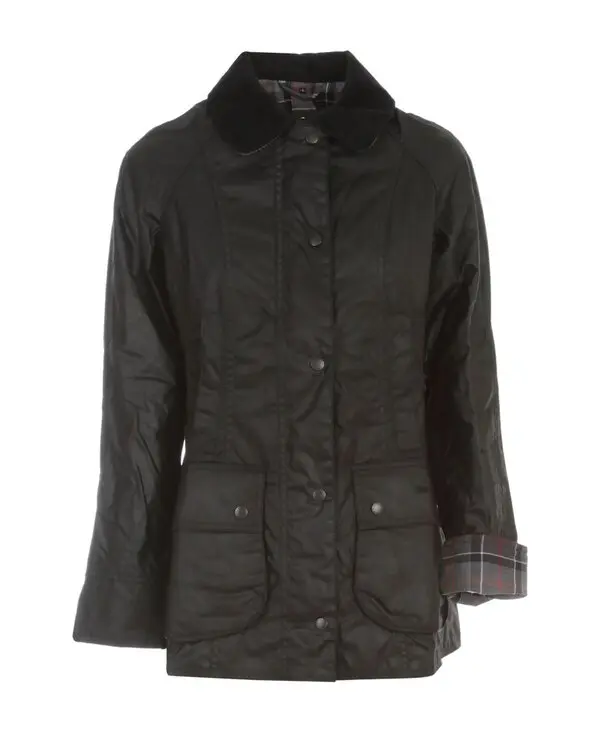 Barbour Long-sleeved Jacket With Contrast Collar - Black