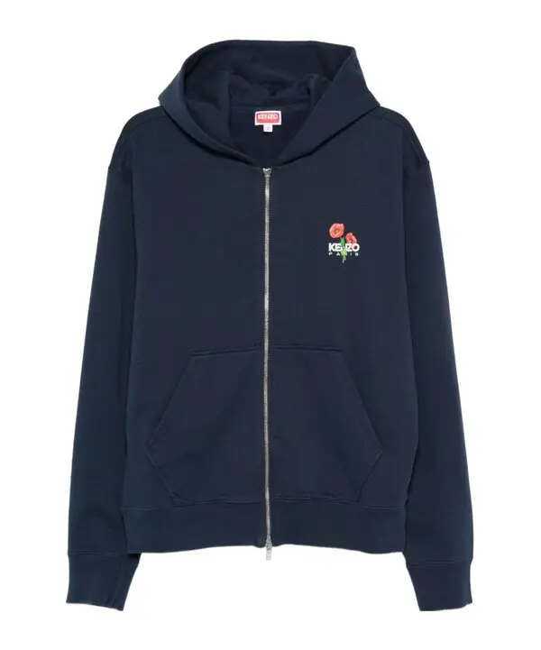 Kenzo Logo Printed Zip Hoodie