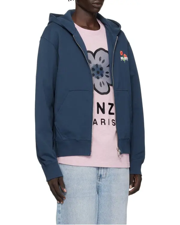 Kenzo Logo Printed Zip Hoodie