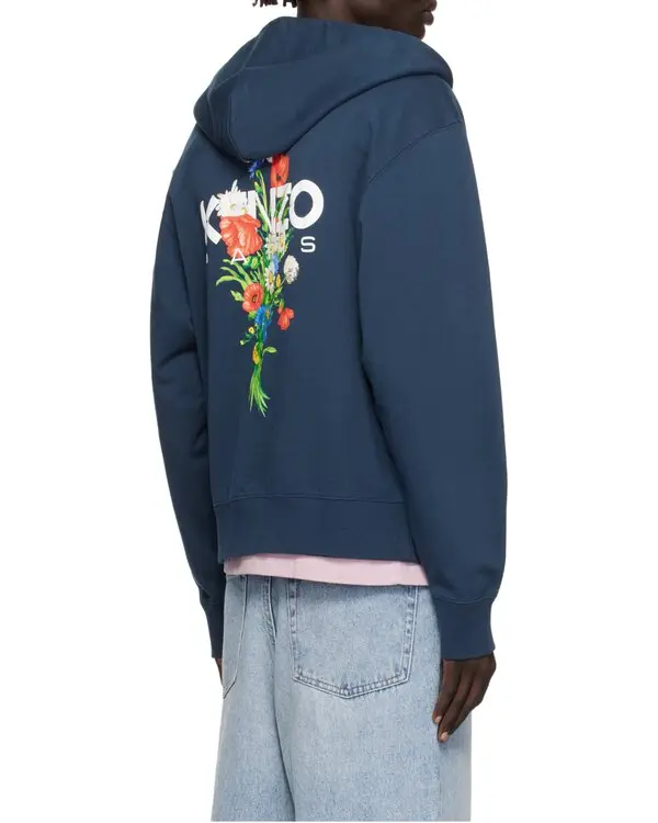 Kenzo Logo Printed Zip Hoodie