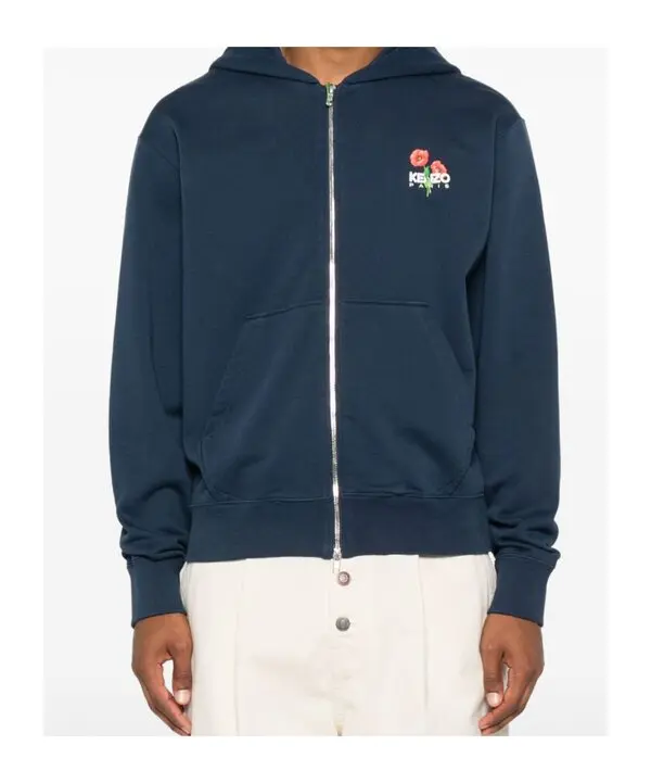 Kenzo Logo Printed Zip Hoodie