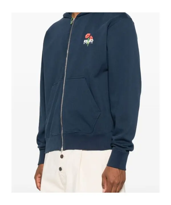 Kenzo Logo Printed Zip Hoodie