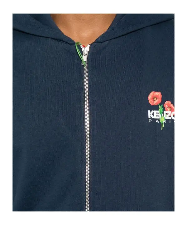 Kenzo Logo Printed Zip Hoodie