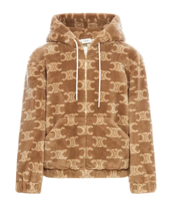 Celine Triomphe Wool Hooded Jacket