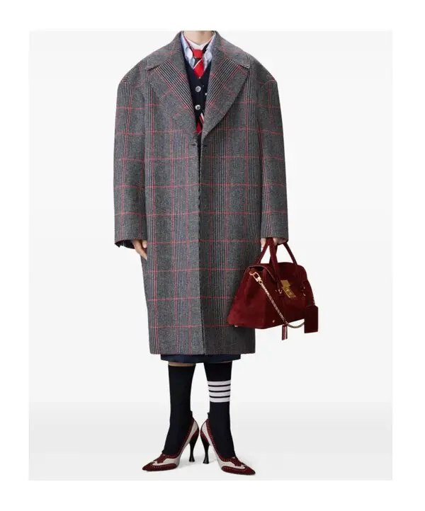 Thom Browne Argyle Intarsia V-neck Cardigan - Red