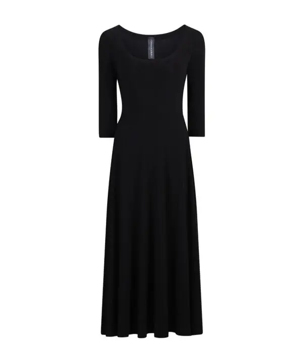 Norma Kamali Scoop Neck Midi Dress - Black
