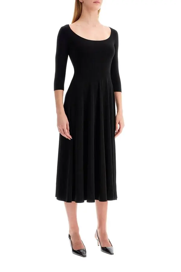 Norma Kamali Scoop Neck Midi Dress
