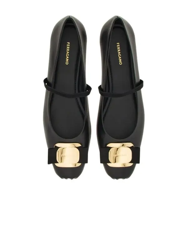 FERRAGAMO Vara Bow Ballerina Flats - Black