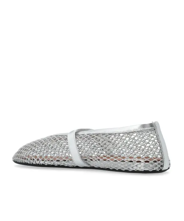 Alaïa Embellished Mesh Ballet Flats - Gray