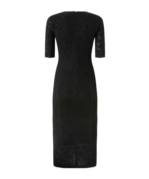 Pinko Arame Crew-neck Midi Dress With Cut-out Sleeves