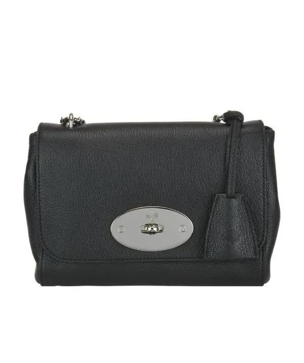 Mulberry Lily Chain-linked Crossbody Bag - Black