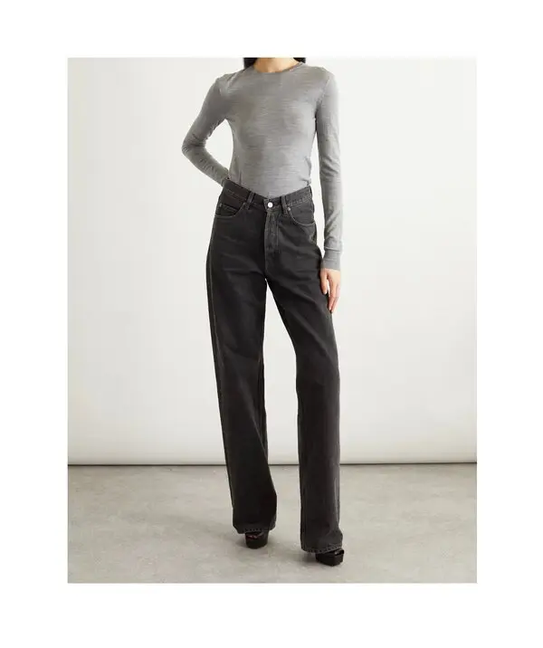 Saint Laurent Crew Neck Long-sleeved Knitwear