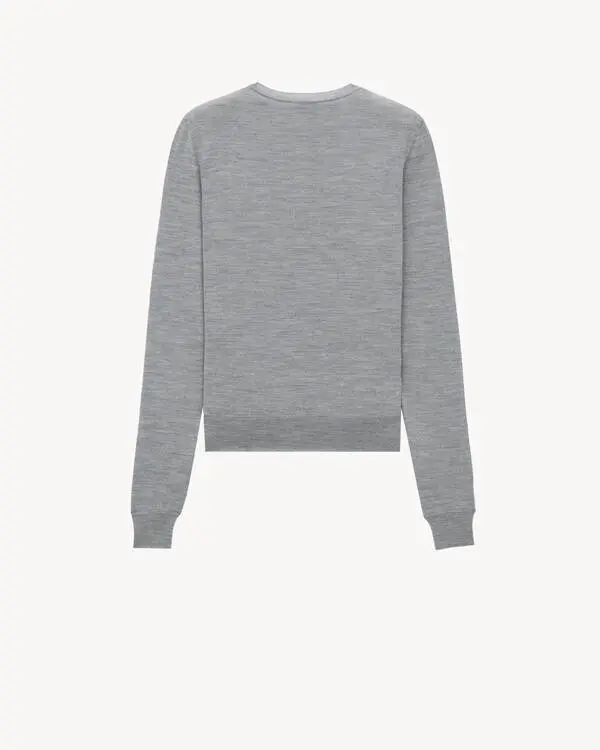 Saint Laurent Crew Neck Long-sleeved Knitwear