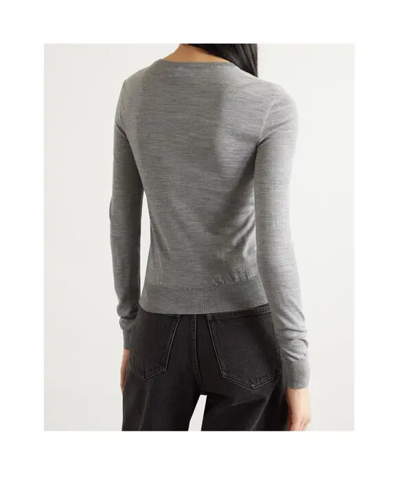 Saint Laurent Crew Neck Long-sleeved Knitwear