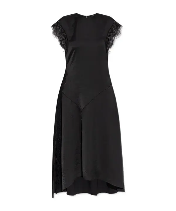 ALLSAINTS Lace Trim Asymmetrical Midi Dress