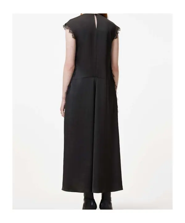 ALLSAINTS Lace Trim Asymmetrical Midi Dress