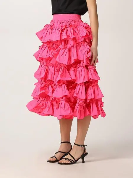 Red Valentino Elasticated Ruffled Skirt - Red