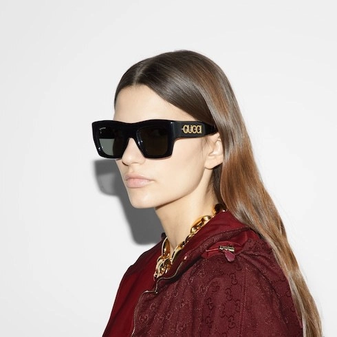 Gucci Rectangular Frame Sunglasses - Gray