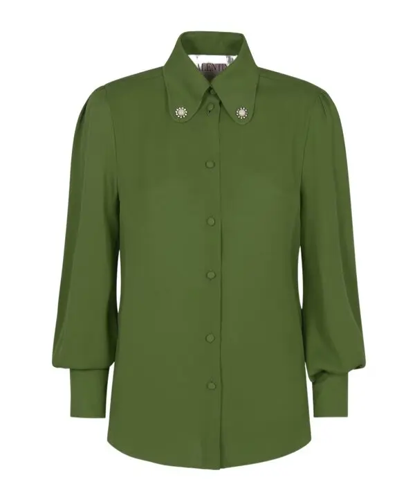 Valentino Garavani Embellished Button-up Shirt - Green