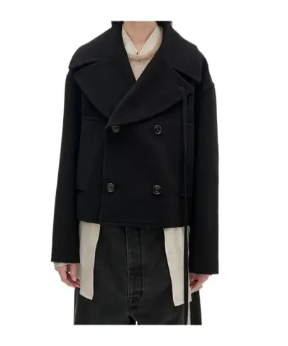 ANN DEMEULEMEESTER Virgin Wool-cashmere Blend Double-breasted Coat