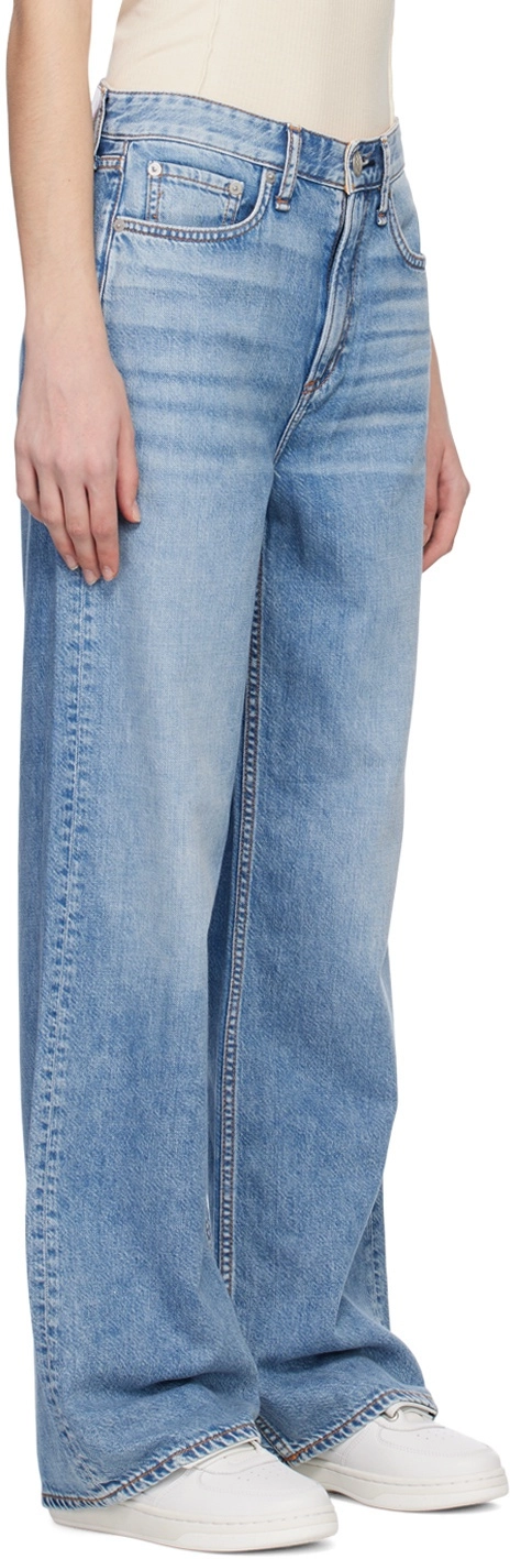 Rag & Bone Mid-rise Wide-leg Jeans - Blue